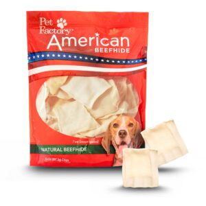 pet factory american beefhide chips dog chew treats - natural flavor, 32 oz