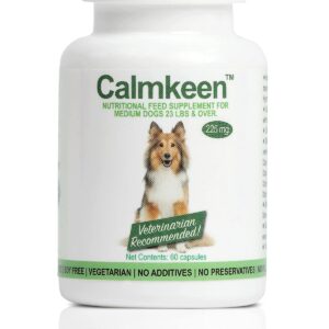 Calmkeen 225 mg 60 Count Nutritional Supplement for Medium Dogs 23 Pounds and Up (Formerly Calmkene)