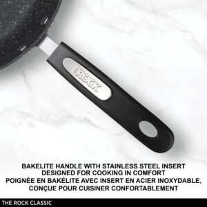 Starfrit The Rock 12'' (30cm) Non-Stick Jumbo Cooker Pan with Lid - Durable Forged Aluminum - Oven Safe - PFOA Free - Easy to Clean - Black