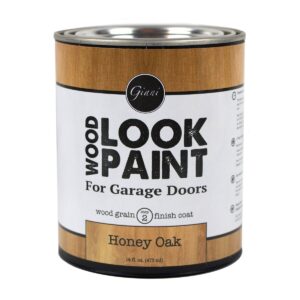 giani wood look paint for garage doors- step 2 wood grain finish coat, pint (honey oak)