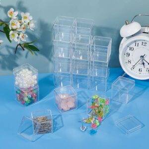 BENECREAT 18 Pack Square High Transparency Plastic Bead Storage Containers Box Case for beauty supplies,Tiny Bead,Jewerlry Findings, and Other Small Items - 1.57x1.57x1.57 Inches