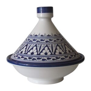 handmade authentic moroccan berber style ceramic serving tagine, serve delicious meals the traditional morocco way, lead free, small 6" diameter x 6 "h