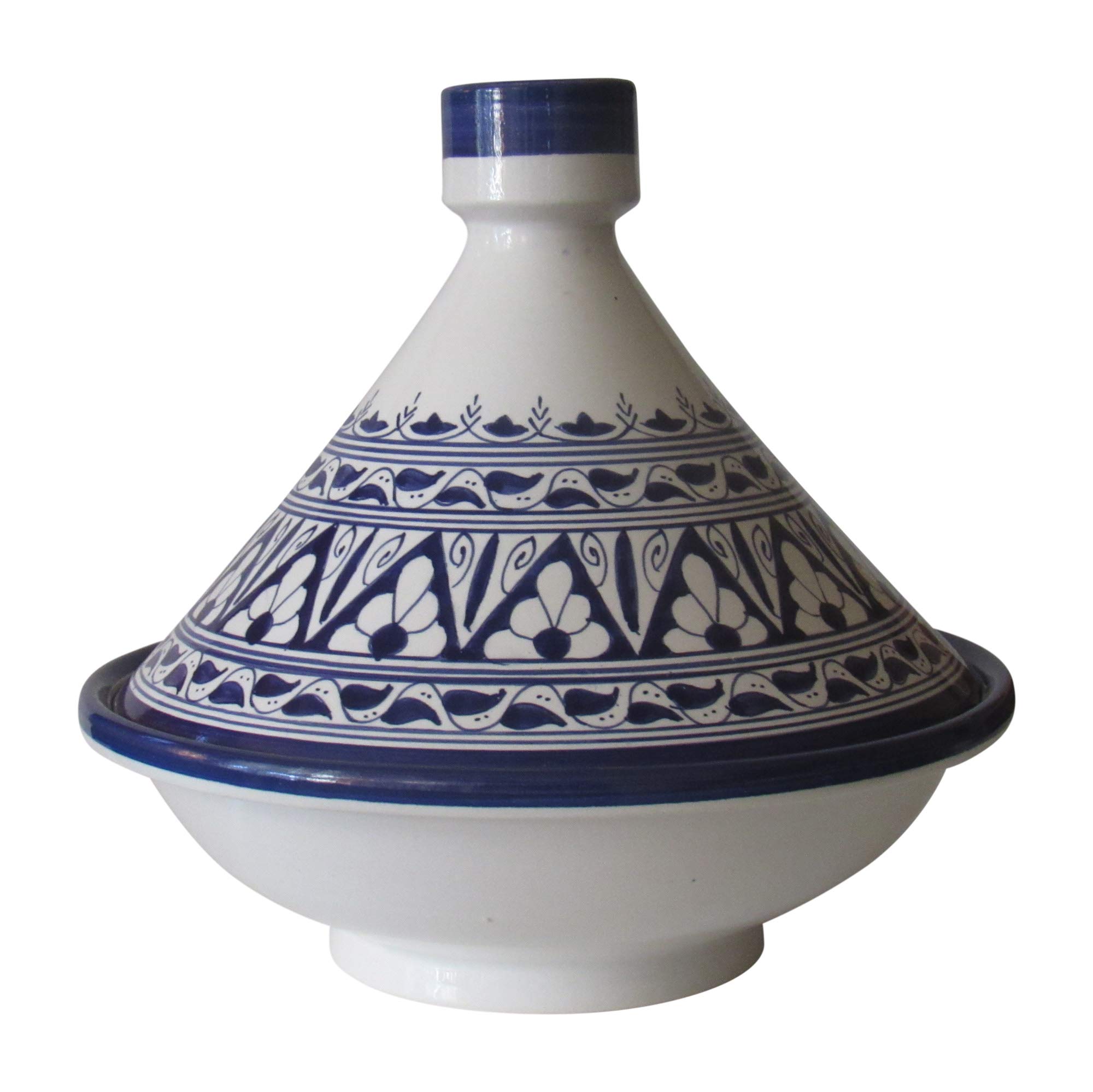 Handmade Authentic Moroccan Berber Style Ceramic Serving Tagine, Serve Delicious Meals the Traditional Morocco Way, Lead Free, Small 6" Diameter x 6 "H