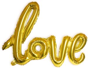 cafurty 42 inch love balloon champagne gold letter decorations valentines wedding romantic balloon anniversary decor, bridal shower or birthday – gold