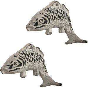 (2) 4" - fish - bb-74 - coat hook - for coat, bag, hand towel etc - distressed finish for interior & exterior designing