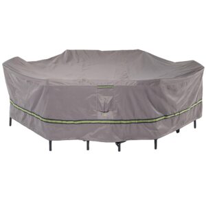 duck covers soteria waterproof 96 inch rectangular/oval patio table with chairs cover, outdoor table and chair cover