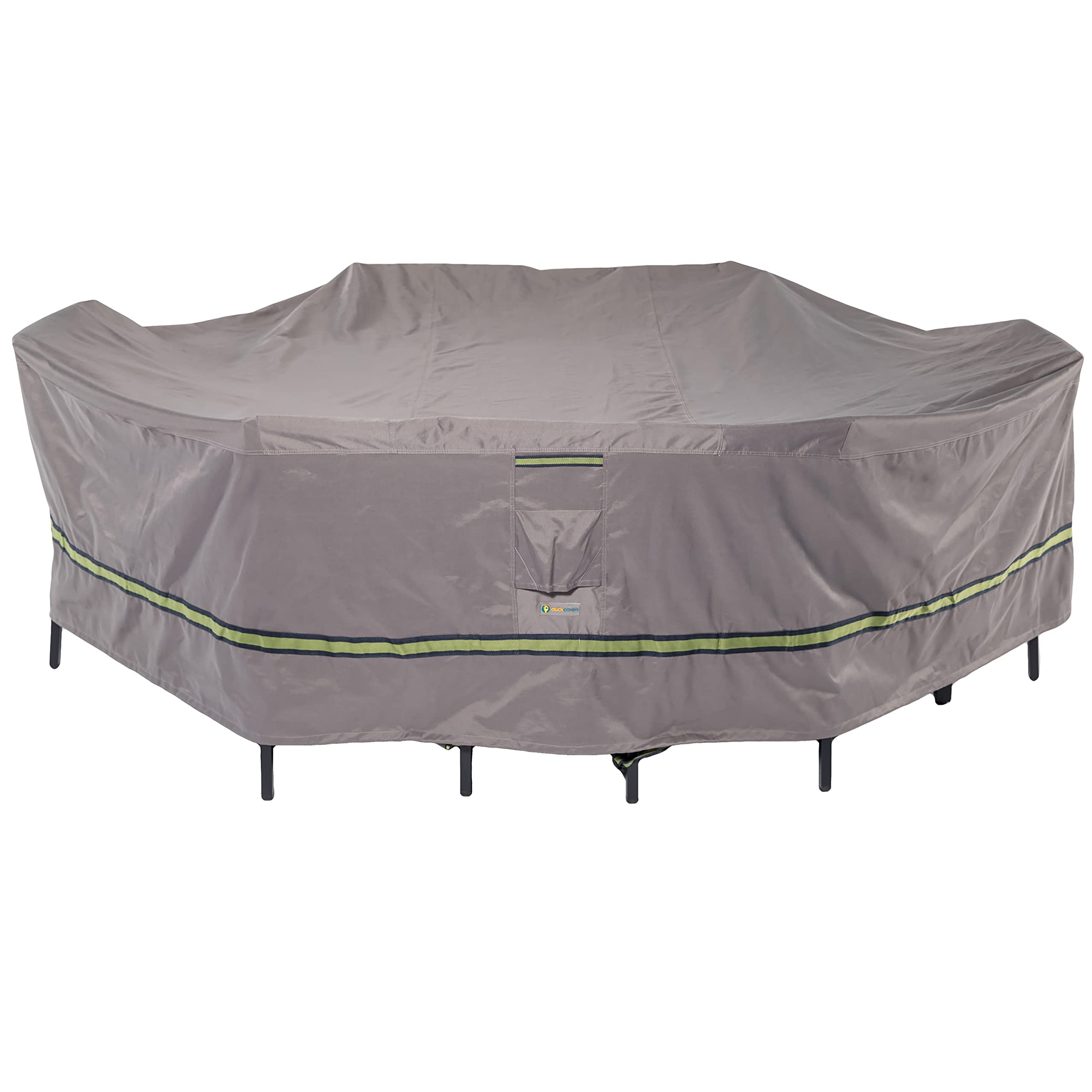 Duck Covers Soteria Waterproof 96 Inch Rectangular/Oval Patio Table with Chairs Cover, Outdoor Table and Chair Cover