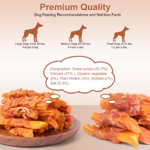 Pawant Dog Treats Chicken Wrapped Sweet Potato Dog Treats, Puppy Training Snacks, Rawhide Free Treats 0.5lb/227g