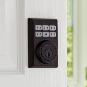 Kwikset 99100-083 SmartCode Electronic Deadbolt Featuring Smartkey Re-Key Security and Z-Wave Technology, Venetian Bronze