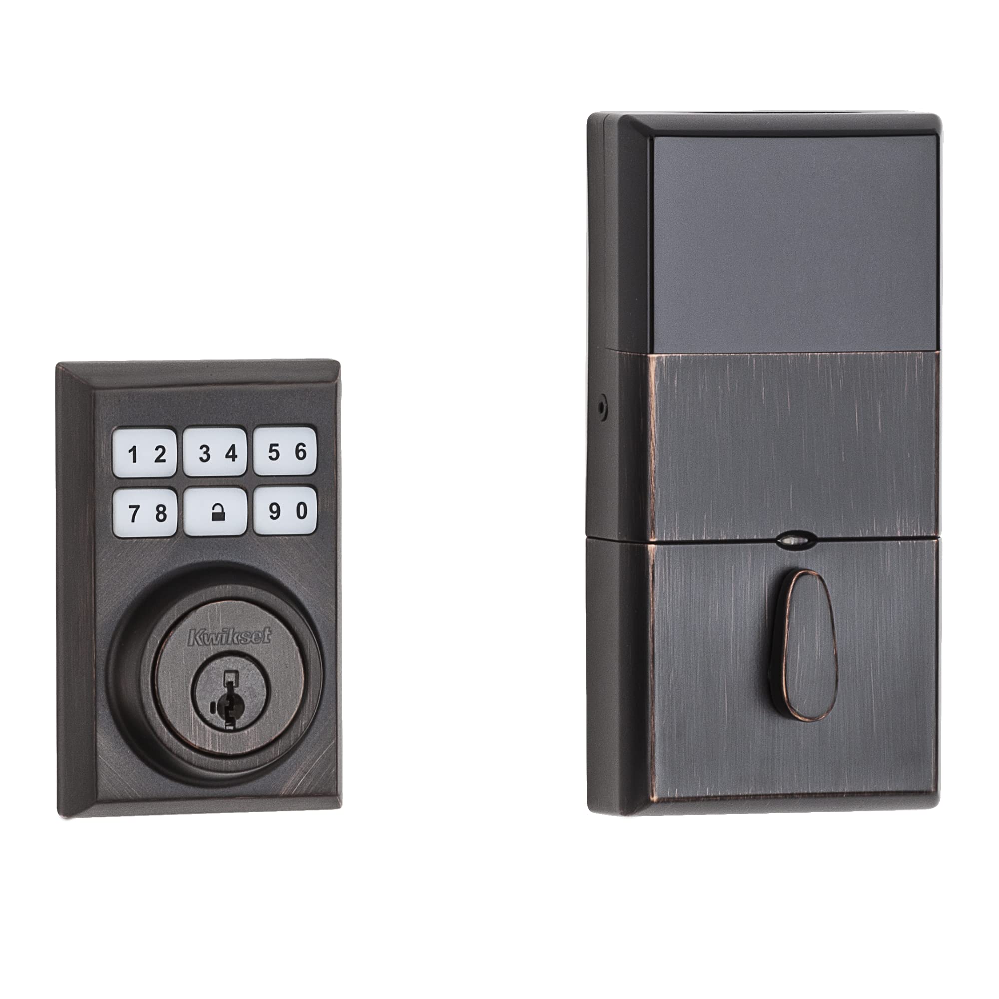 Kwikset 99100-083 SmartCode Electronic Deadbolt Featuring Smartkey Re-Key Security and Z-Wave Technology, Venetian Bronze