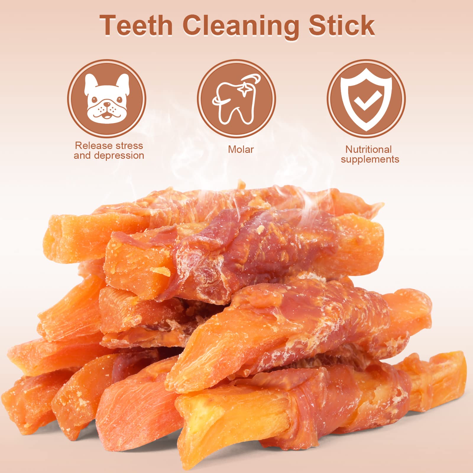 Pawant Dog Treats Chicken Wrapped Sweet Potato Dog Treats, Puppy Training Snacks, Rawhide Free Treats 0.5lb/227g