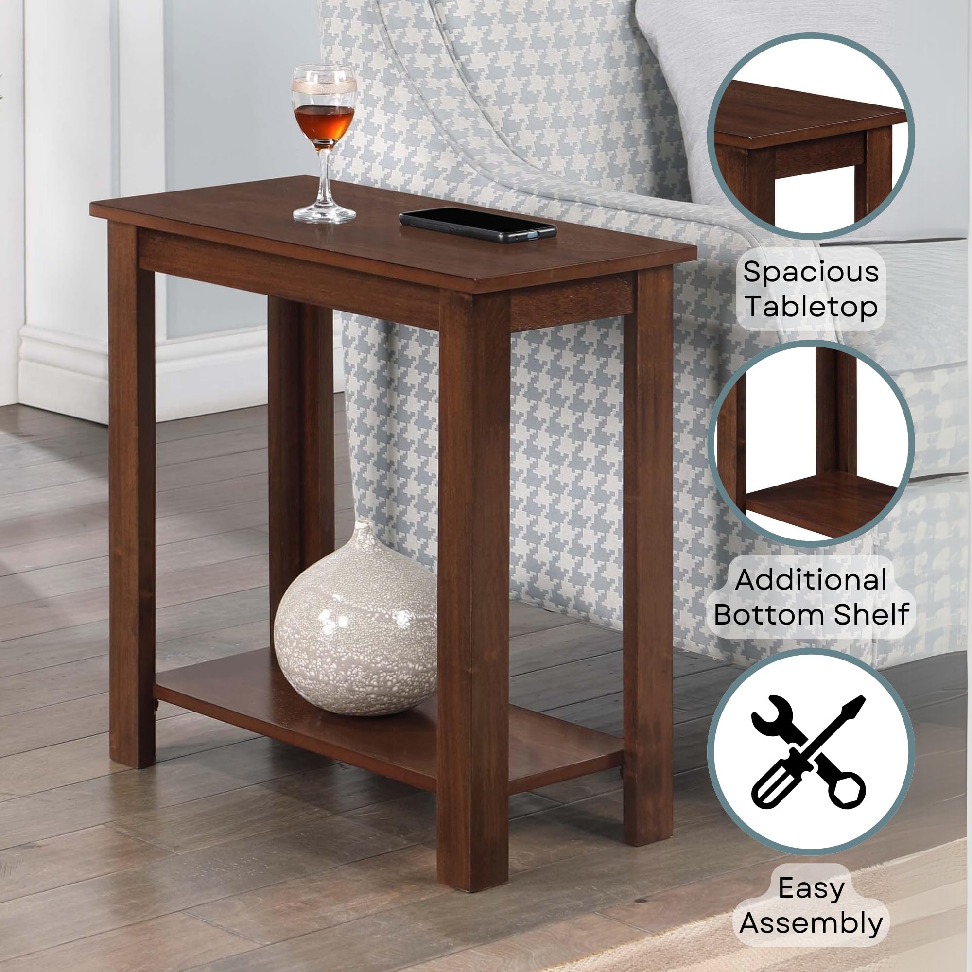 Convenience Concepts Designs2Go Baja Chairside End Table, Espresso