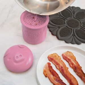 Talisman Bacon Bin Grease Holder, Silicone, Pink