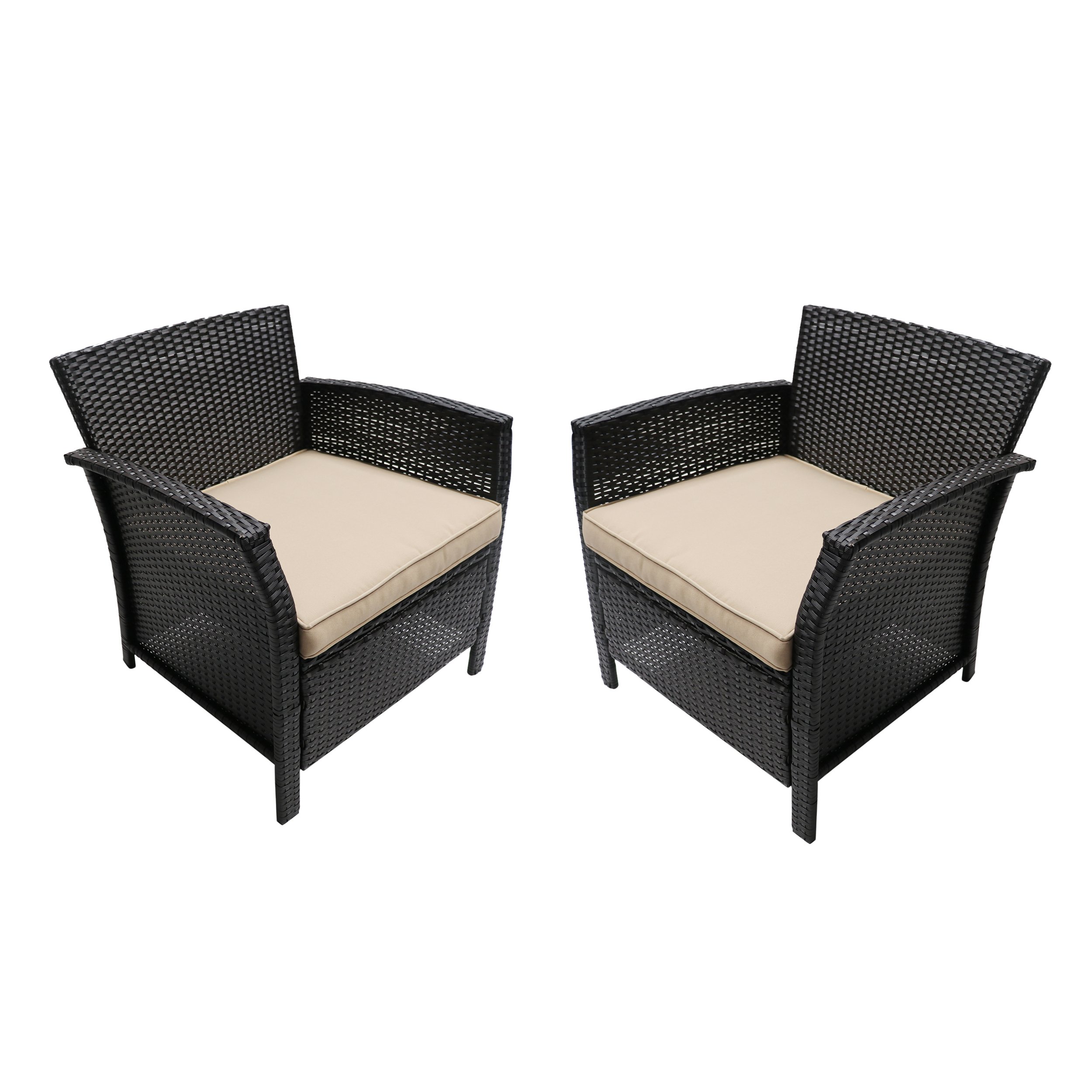 Christopher Knight Home Tori Outdoor Wicker Club Chairs (Set of 2), Brown and Tan