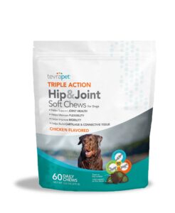 tevrapet triple action hip & joint soft chews, 60 daily chews, 13.2 oz