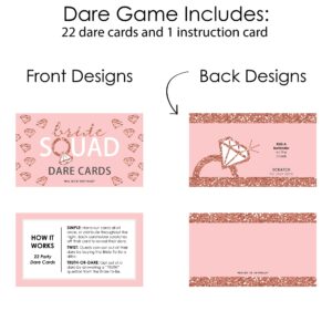 Big Dot of Happiness Bride Squad - Rose Gold Bridal Shower or Bachelorette Party Game Scratch Off Dare Cards - 22 Count