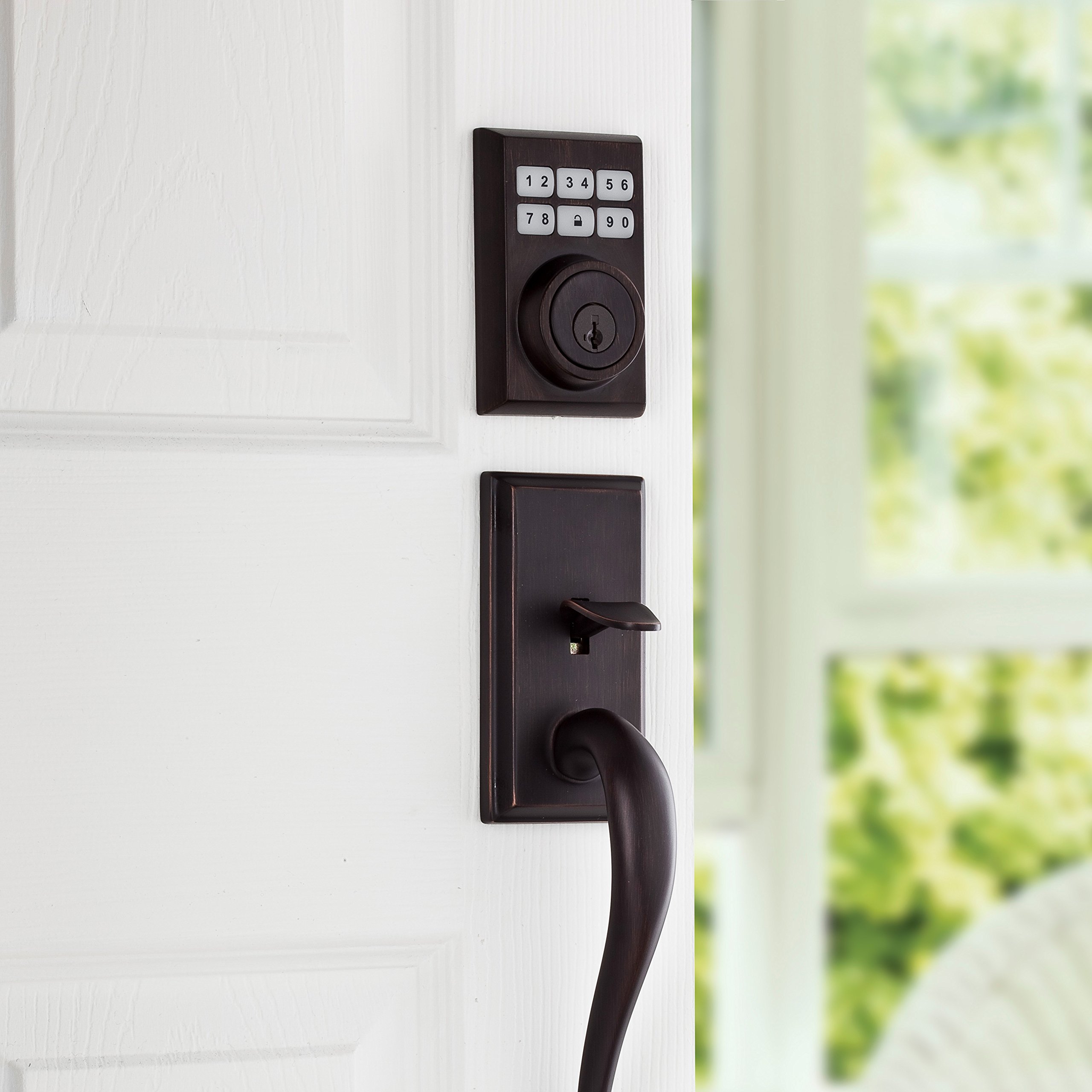 Kwikset 99100-083 SmartCode Electronic Deadbolt Featuring Smartkey Re-Key Security and Z-Wave Technology, Venetian Bronze