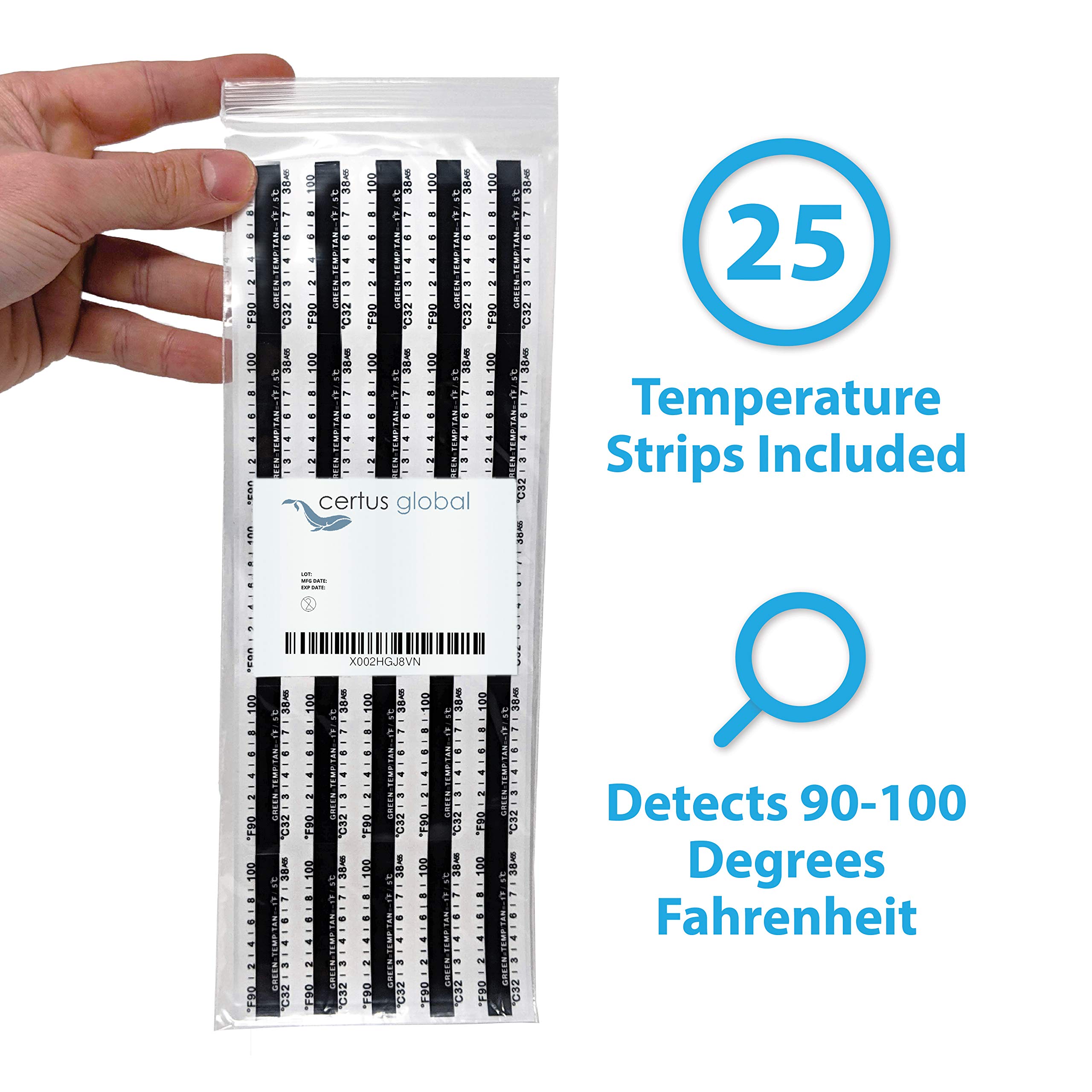 Temperature Strips for Urine Drug Testing (25 Pack)