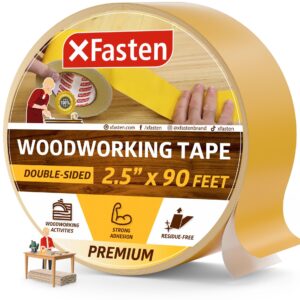 xfasten double sided woodworking tape w/yellow backing 2.5 inches x 30 yards