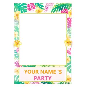 moon boat 2 in 1 luau photo booth props frame party supplies: hawaiian tropical tiki birthday baby shower bridal shower wedding decorations (assembly needed)