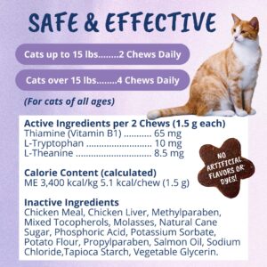 Under the Weather Pet Natural Calming Chews for Cats | Promotes Calmness and Relaxation During Stressful Situations | 60 Star Shaped Soft Chews