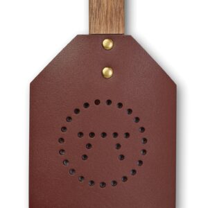 Outset 76616 Acacia Wood and Leather Amish-Style Fly Swatter, 17.5", Brown