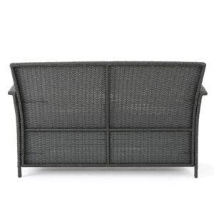 Christopher Knight Home Louisa Outdoor Wicker Loveseat, Silver, Gray/Light Gray