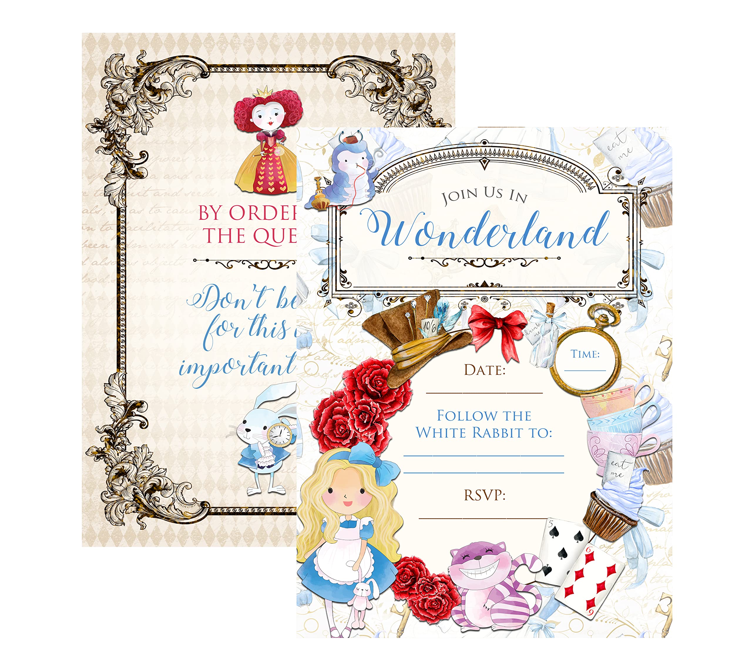 Silly Goose Gifts Alice Party Supplies Welcome to Wonderland Birthday (Invitation) 12 Included Invite Cartoon Party Birthday