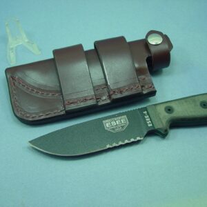 Custom cross draw sheath for ESEE 4 knife are rat 4 knife.