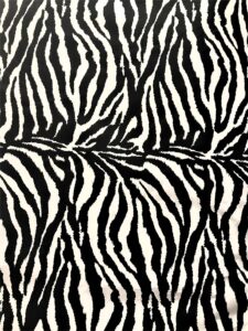 poly cotton animal print fabric 58" wide by the yard (zebra white/black)