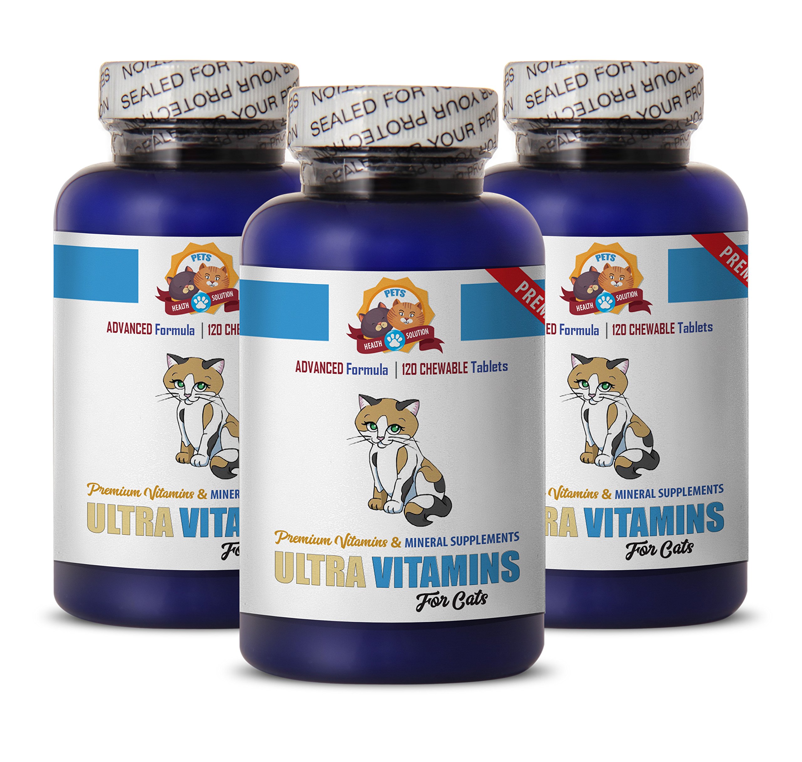 cat vitamin treats - CATS ULTRA VITAMINS - ADVANCED MINERAL AND VITAMIN SUPPORT - PREMIUM TREAT - cat vitamin b supplement - 270 Treats (3 Bottle)