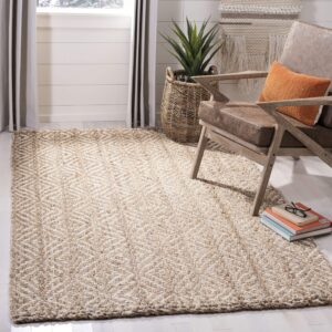 safavieh natural fiber collection area rug - 5' x 8', natural & ivory, handmade boho farmhouse woven jute, ideal for high traffic areas in living room, bedroom (nf185a)