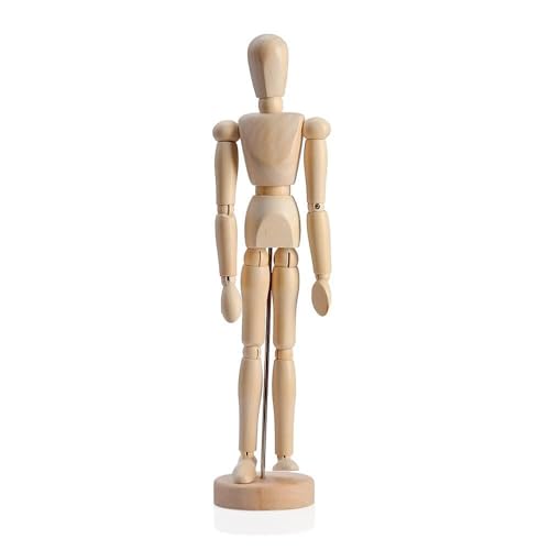 HSOMiD 12'' Artists Wooden Manikin Jointed Mannequin Perfect for Home Decoration/Drawing The Human Figure (A)