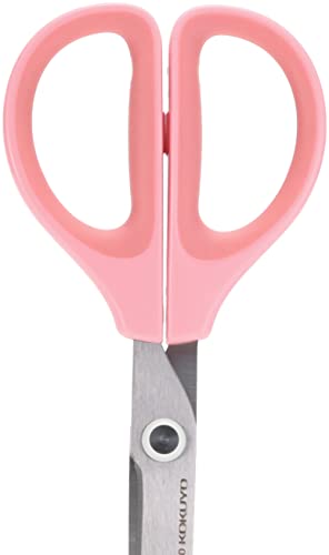 Kokuyo Saxa Scissors, Pink, Standard Blade, Symmetrical Handle for Both Right-Hand and Left-Hand, Japan Import (HASA-280P)