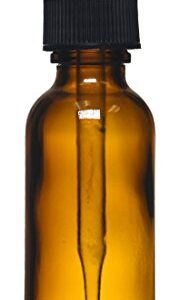 Amber Glass Bottles with Eye Droppers (2 oz, 2 pk) For Essential Oils, Colognes & Perfumes, Blank Labels Included