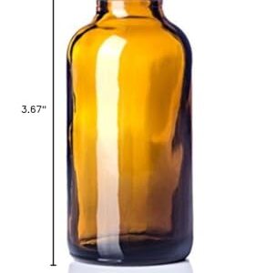 Amber Glass Bottles with Eye Droppers (2 oz, 2 pk) For Essential Oils, Colognes & Perfumes, Blank Labels Included