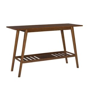 linon melissa mid-century walnut console table, medium