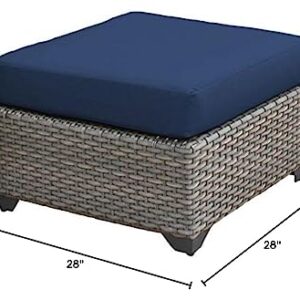 BOWERY HILL Patio Ottoman in Navy