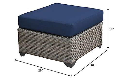 BOWERY HILL Patio Ottoman in Navy