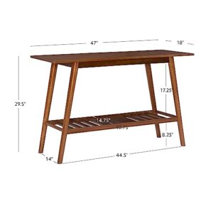 Linon Melissa Mid-Century Walnut Console Table, Medium