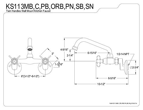 Kingston Brass KS113PN Essex Kitchen Faucet, Polished Nickel