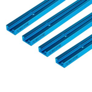 powertec 71372 36 inch double-cut profile universal t-track with predrilled mounting holes, 4 pack, t track for woodworking jigs and fixtures, drill press table, router table, workbench