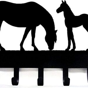 The Metal Peddler Horse and Foal Key Rack - Small 6 inch Wide - Made in USA