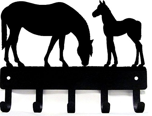 The Metal Peddler Horse and Foal Key Rack - Small 6 inch Wide - Made in USA