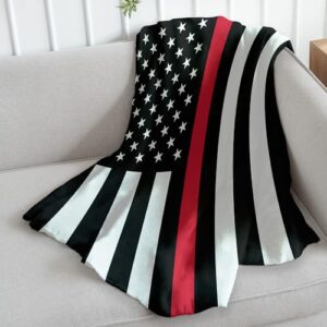 infinity republic - thin red line soft fleece throw blanket - 50x60 perfect for living rooms, bedrooms, kids' rooms, outdoors!