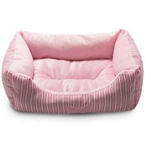 hollypet tc fabric plush small dog cat bed self-warming pet bed, pink