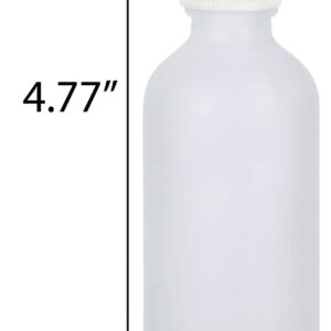 JUVITUS 2 oz Frosted Clear Glass Boston Round White Treatment Pump Bottle + Funnel (24 pack)