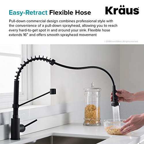 KRAUS 32-inch 16 Gauge Standart PRO Kitchen Sink Combo Set with Matte Black Bolden 18-inch Kitchen Faucet and Soap Dispenser, KHU100-32-1610-53MB