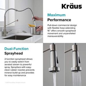 KRAUS 23-inch 16 Gauge Standart PRO Kitchen Sink Combo Set with Bolden 18-inch Kitchen Faucet and Soap Dispenser, Stainless Steel Chrome KHU101-23-1610-53SSCH