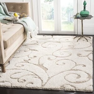 safavieh laguna shag collection area rug - 8' x 10', cream & beige, non-shedding & easy care, 1-inch thick ideal for high traffic areas in living room, bedroom (sgl455-1113)